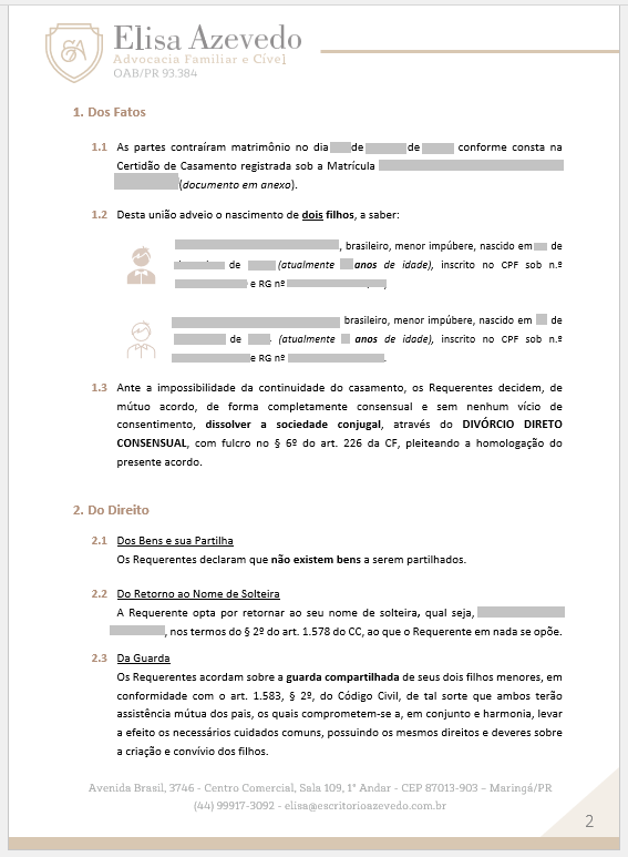 Modelo De Certidao De Divorcio Modelo De Acuerdo De Divorcio