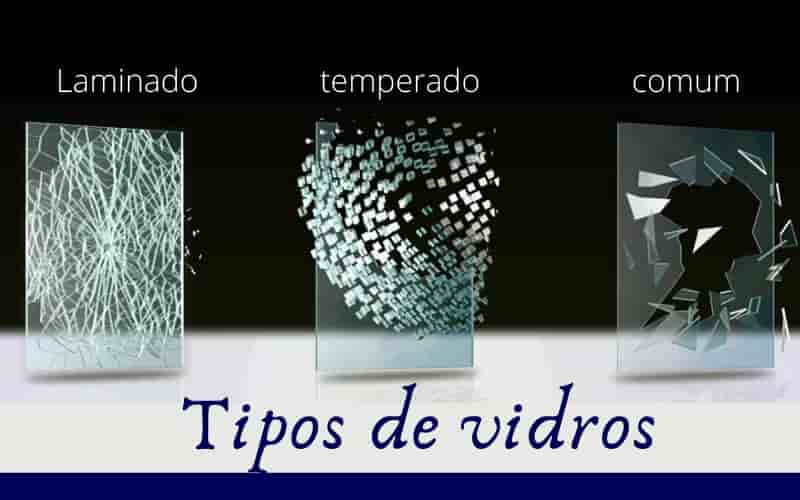 Vidro temperado, laminado, comum entre outros