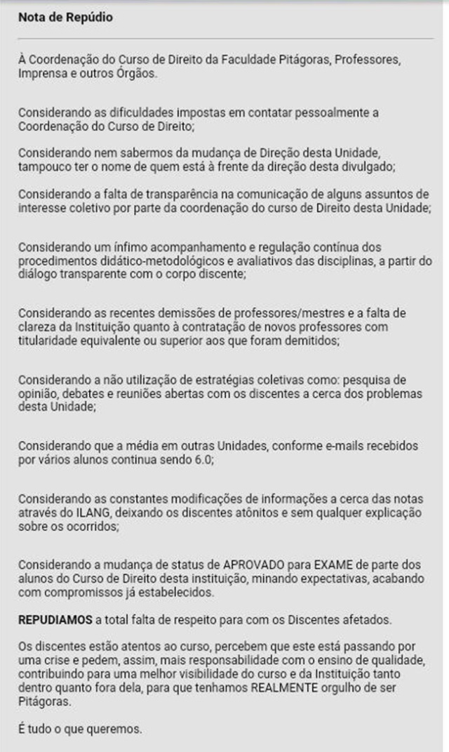 A (in)eficácia de notas de repúdio | Jusbrasil