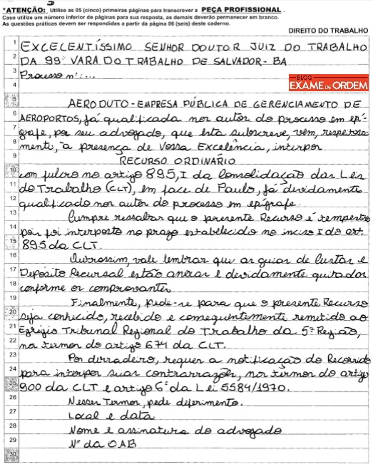 Veja como é a prova da OAB nota 10 do último Exame da Ordem! | Jusbrasil