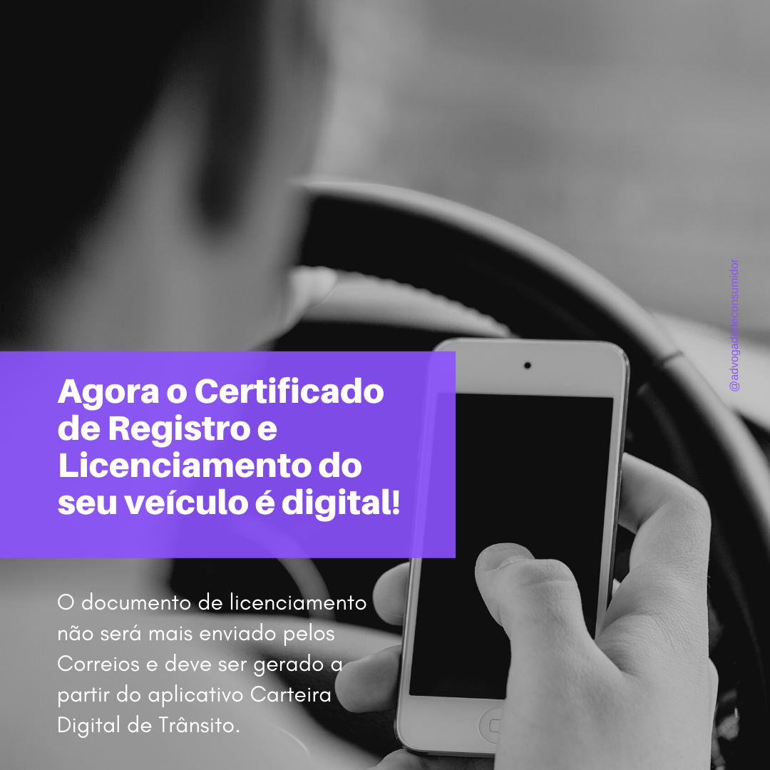 Agora o Certificado de Registro e Licenciamento (CRLV) do seu veículo é ...