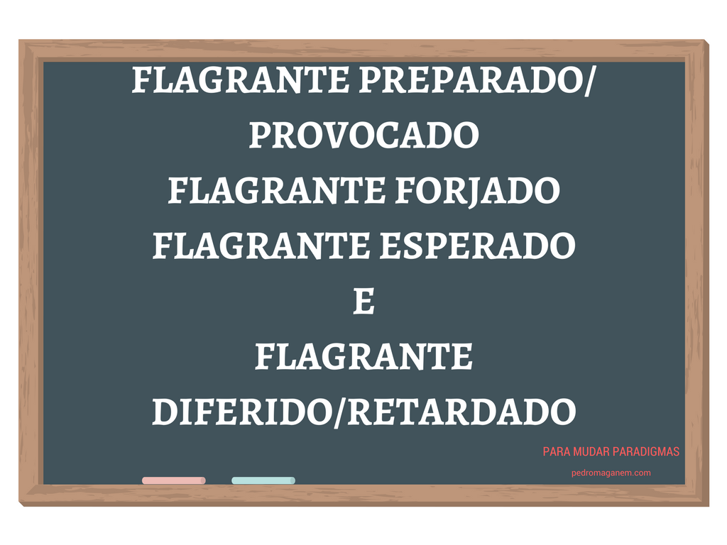 Flagrante preparado ou provocado, flagrante forjado, flagrante esperado ...